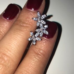 Jewelry | Three Flower Silver Crystal Studs | Poshmark